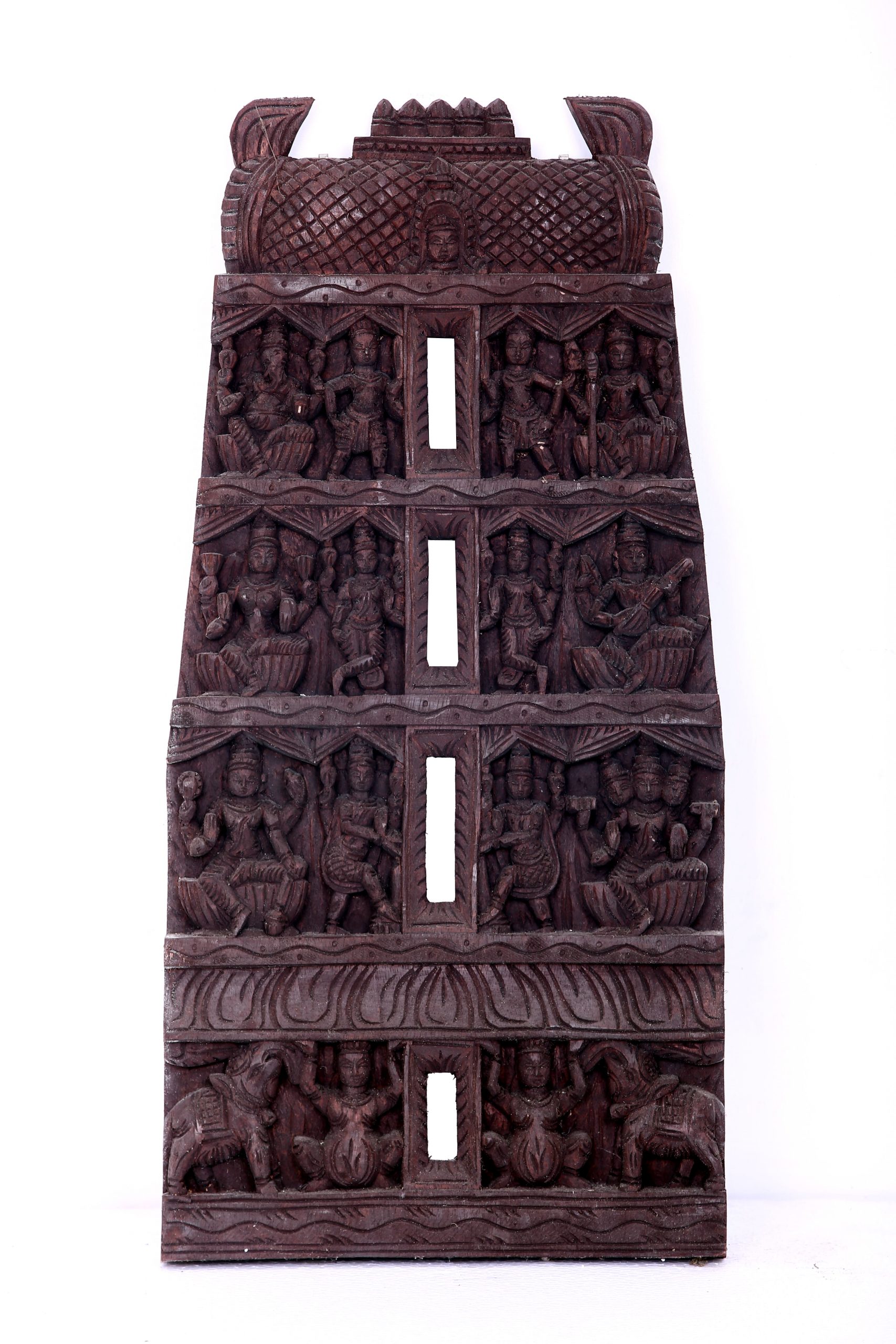 Wood Carving Gopuram Panel – Poompuhar